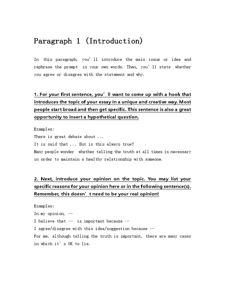 IELTS Task 2: Agree/Disagree Template | PDF | Paragraph | Truth