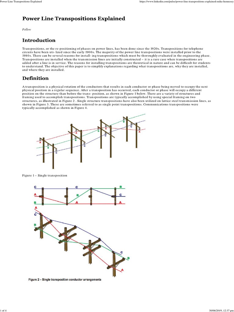 Transmission Line Transpositions | PDF | Electric Power Transmission ...