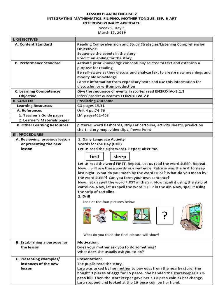 DLP in English 2 For Cot 3 | PDF | Reading Comprehension | Learning