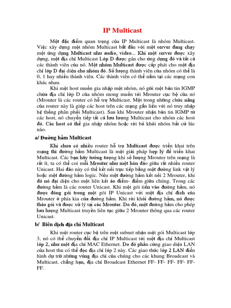 Tong Hop IP Multicast | PDF