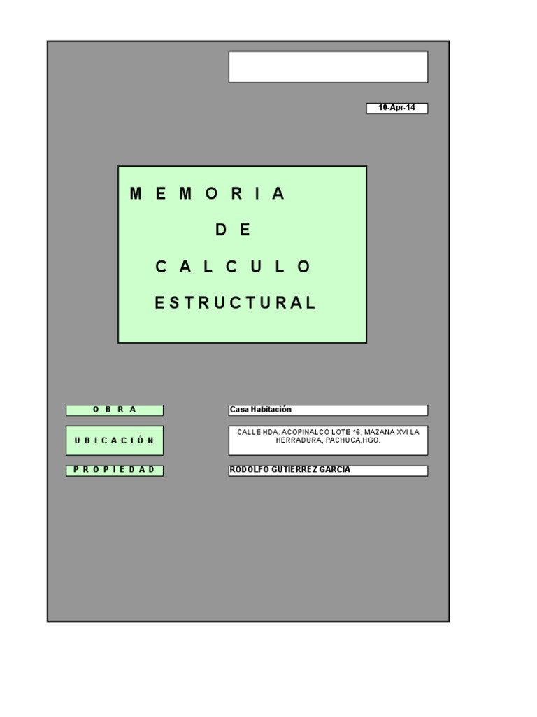 Memoria Calculo Estructural | PDF | Fundación (Ingeniería) | Hormigón