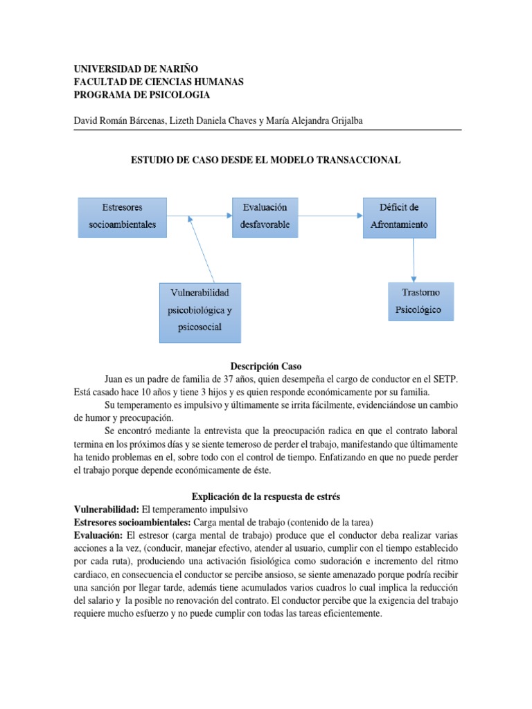 Modelo Transaccional | PDF | Estrés (biología) | Sicología