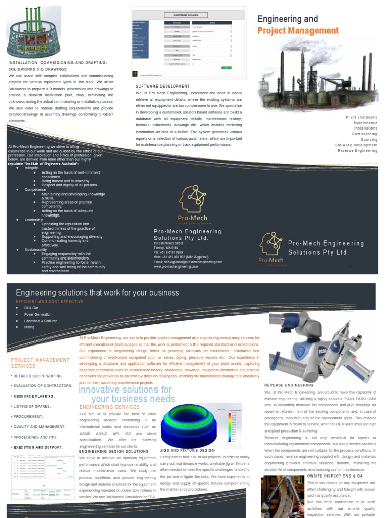 Pro-Mech Engineering Solutions Overview | PDF | Quality Assurance ...