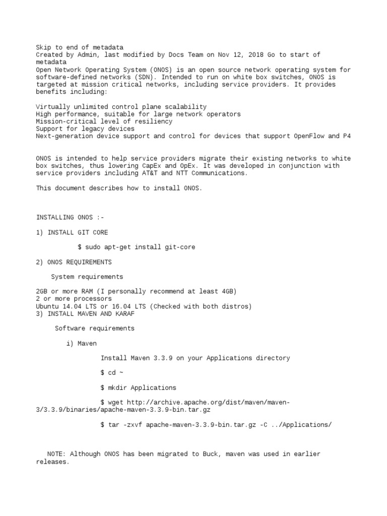 Install ONOS Controller | PDF | Ip Address | System Software
