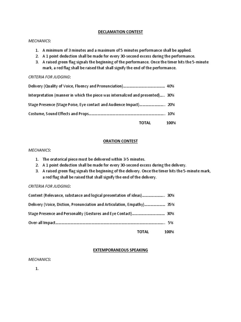 Declamation Contest | PDF