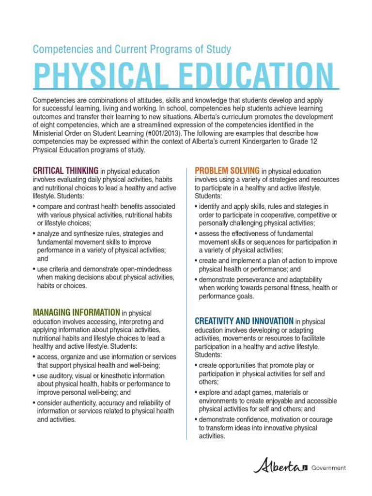 Physical Education: Competencies and Current Programs of Study | PDF ...