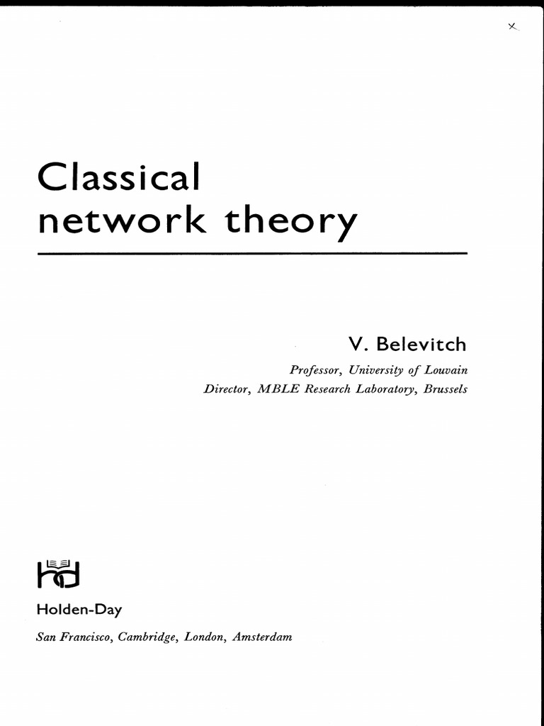 Classical Network Theory - Vitold Belevitch | Download Free PDF ...