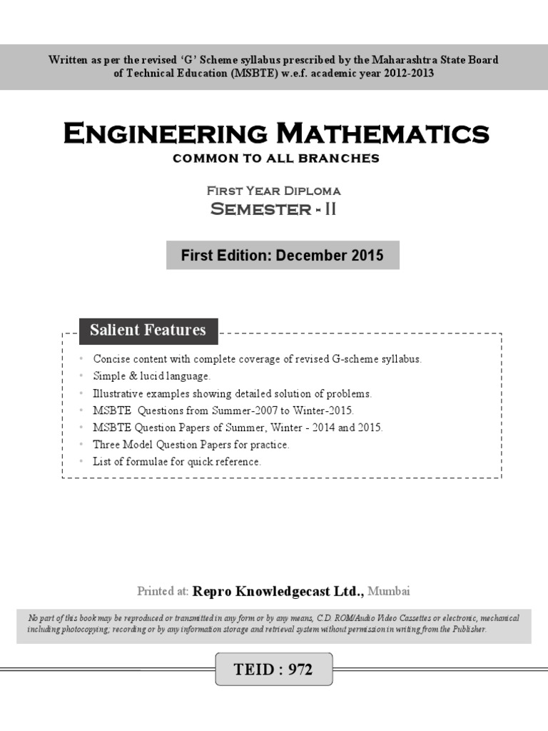 Engineering Mathematics: Semester - II | PDF | Derivative | Complex Number