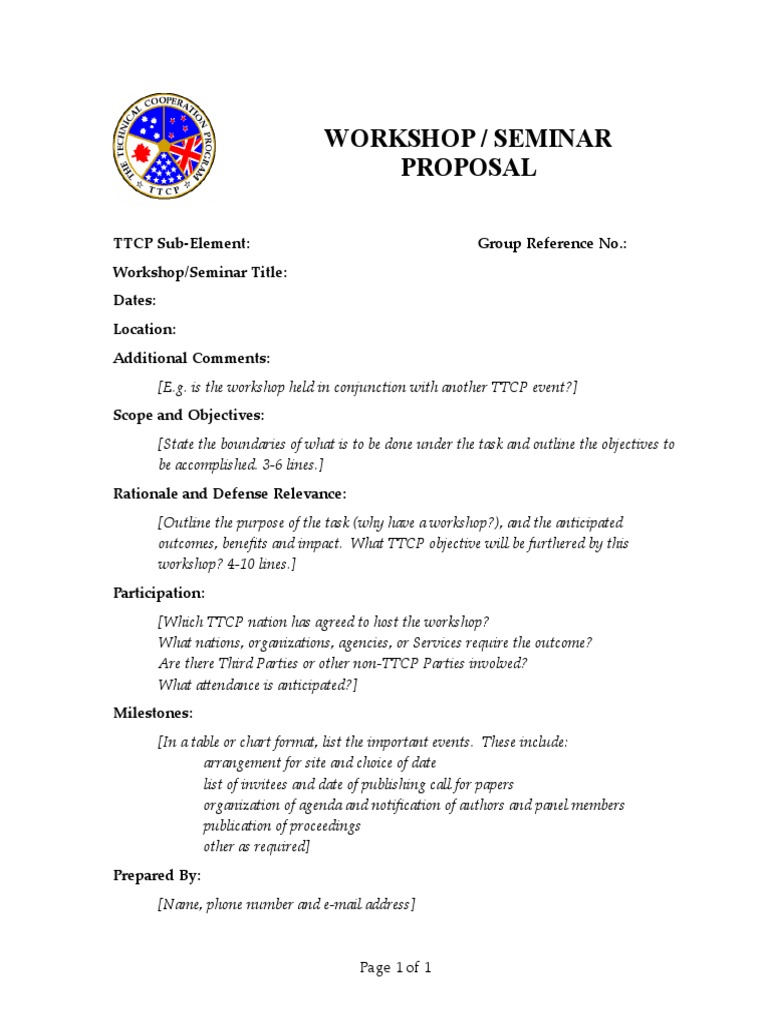 Workshop SeminarProposalTemplate | PDF