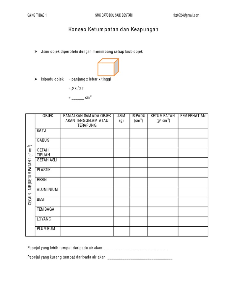 Konsep Ketumpatan Dan Keapungan | PDF
