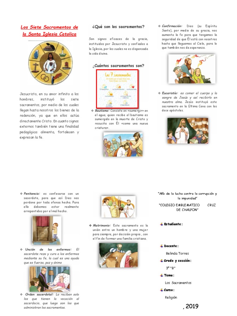 Triptico de Los Sacramentos | Sacramentos | Adoración Cristiana Y Liturgia