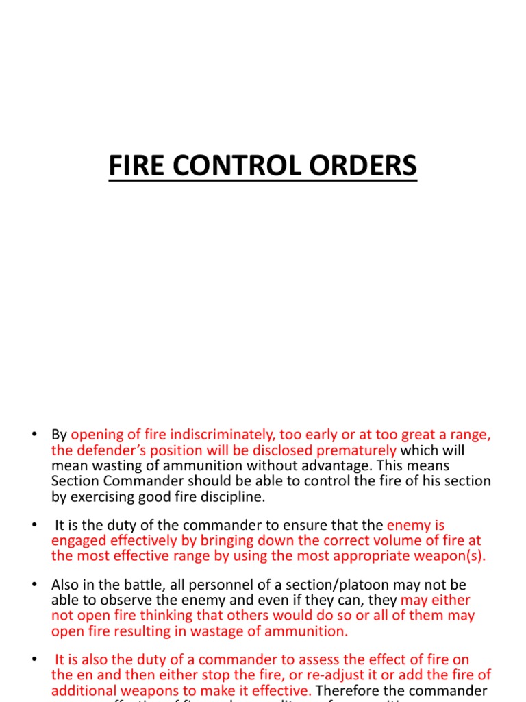 Fc8 Fire Control Orders | PDF | Rifle | Ammunition