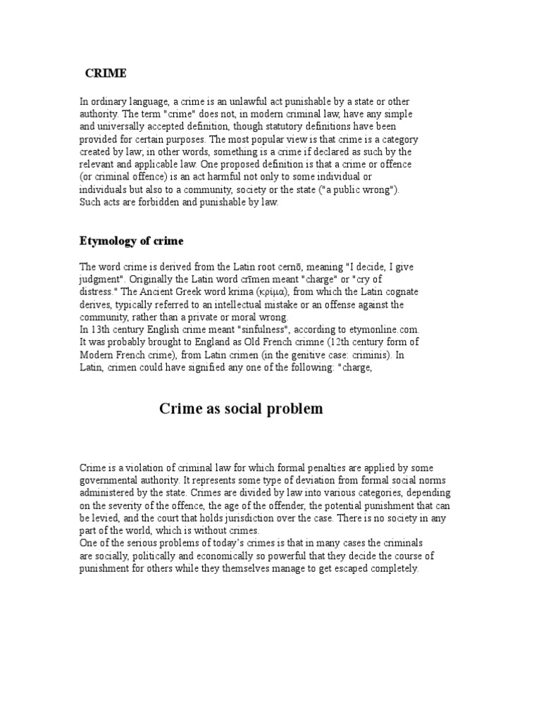 An Analysis of Crime: Exploring Definitions, Causes, Types and the ...