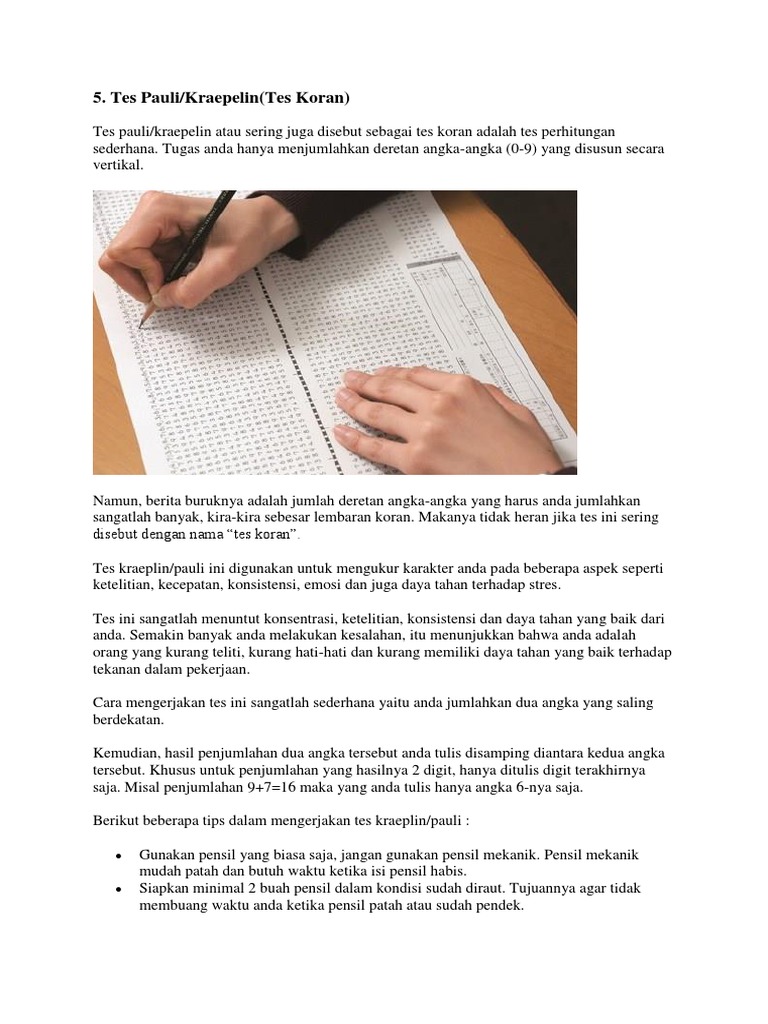 Tes Paul Kraepelin | PDF