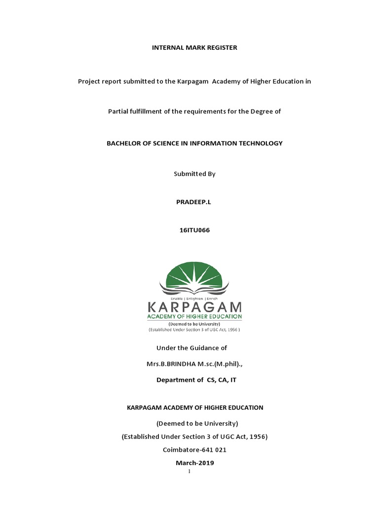 Internal Mark Register | PDF | Software Testing | File System