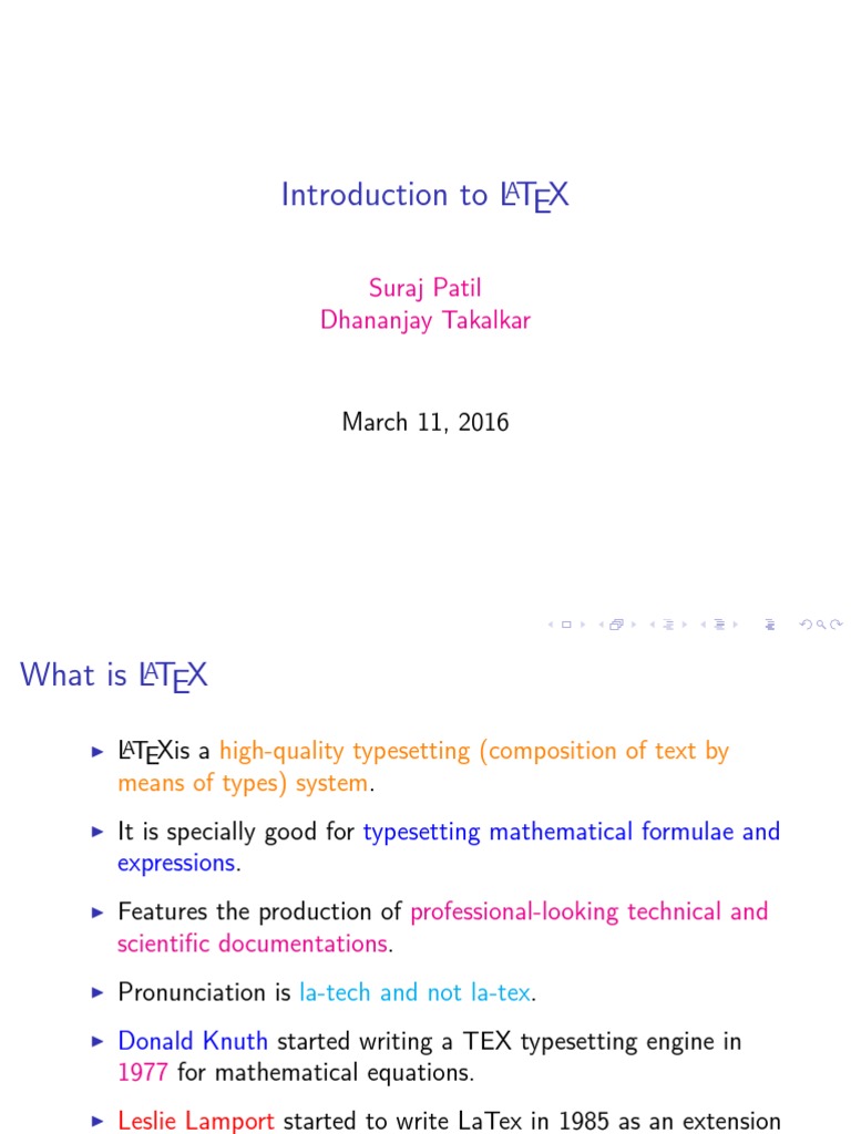 Introduction To L TEX: Suraj Patil Dhananjay Takalkar | PDF | Text ...