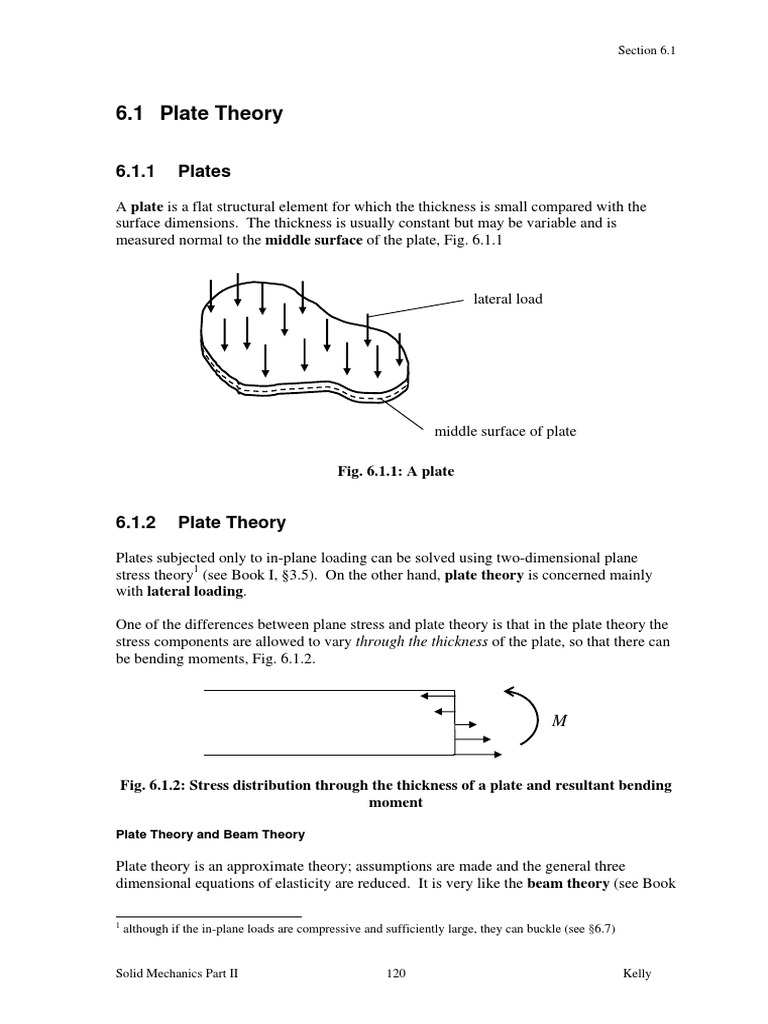 Plate Theory Fundamentals | PDF | Deformation (Mechanics) | Stress ...