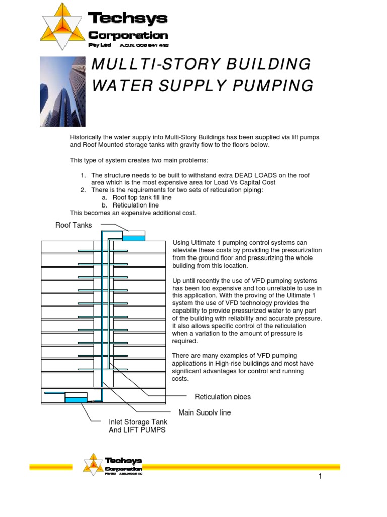Mullti-Story Building Water Supply Pumping: Roof Tanks | PDF | Pump ...