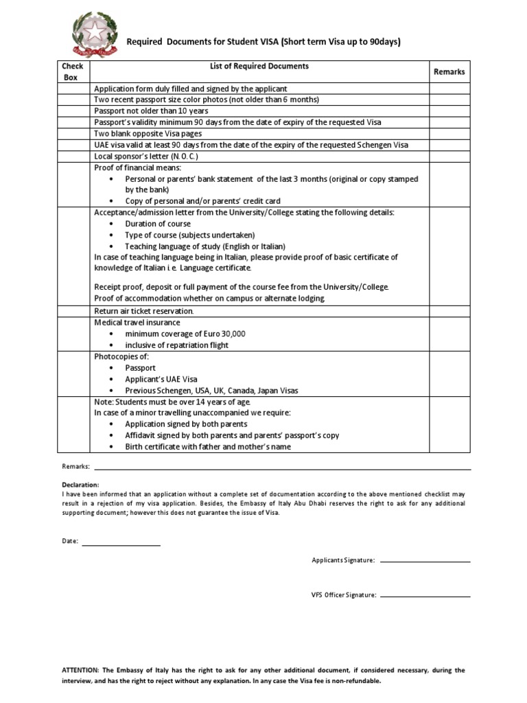 Student Visa Checklist | Download Free PDF | Travel Visa | Passport