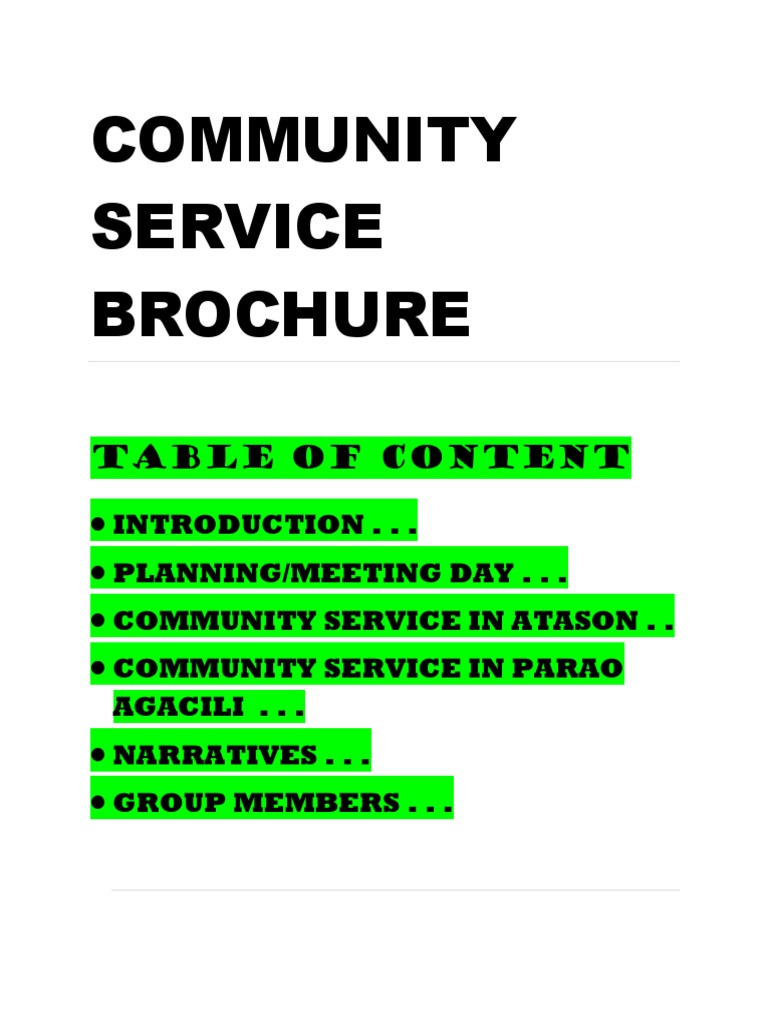 Community Service Brochure | PDF | Nature