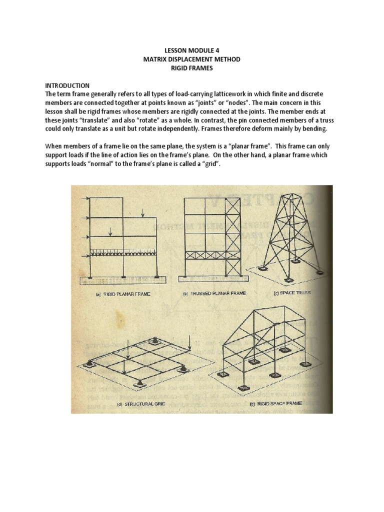 4 - Matrix Displacement Method For Rigid Frames | PDF | Matrix ...