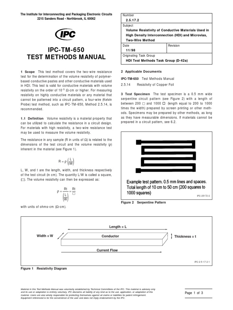 IPC-TM-650 Test Methods Manual: 1 Scope 2 Applicable Documents | PDF ...
