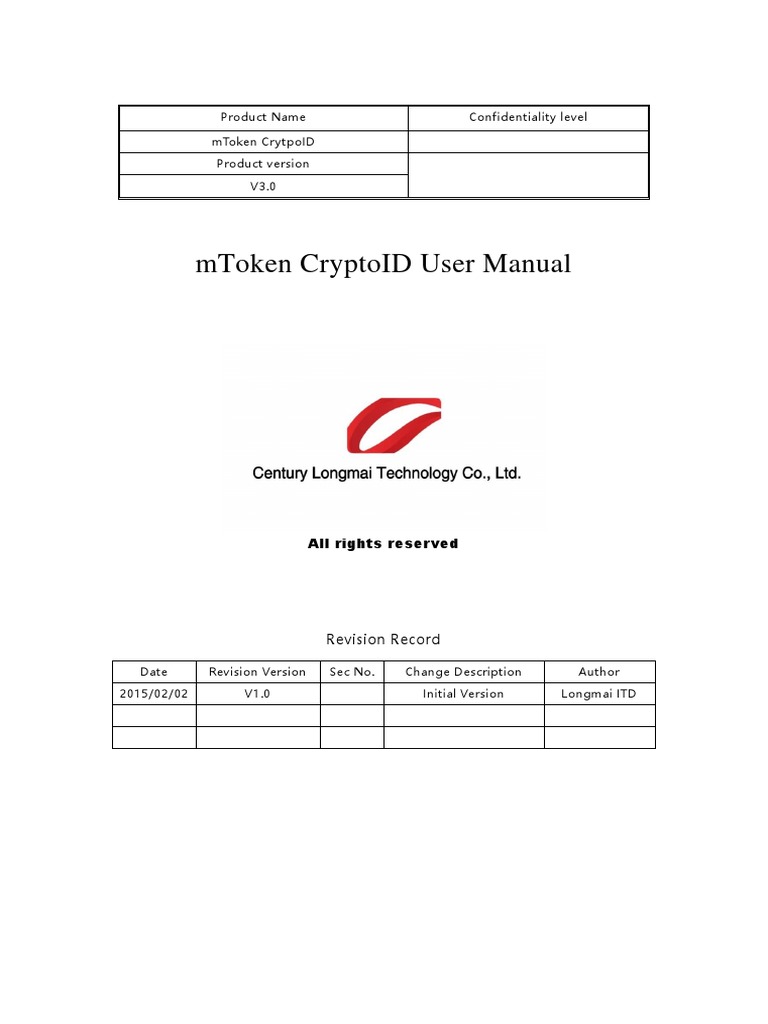 Mtoken CryptoID User Manual PDF | PDF | Personal Identification Number ...