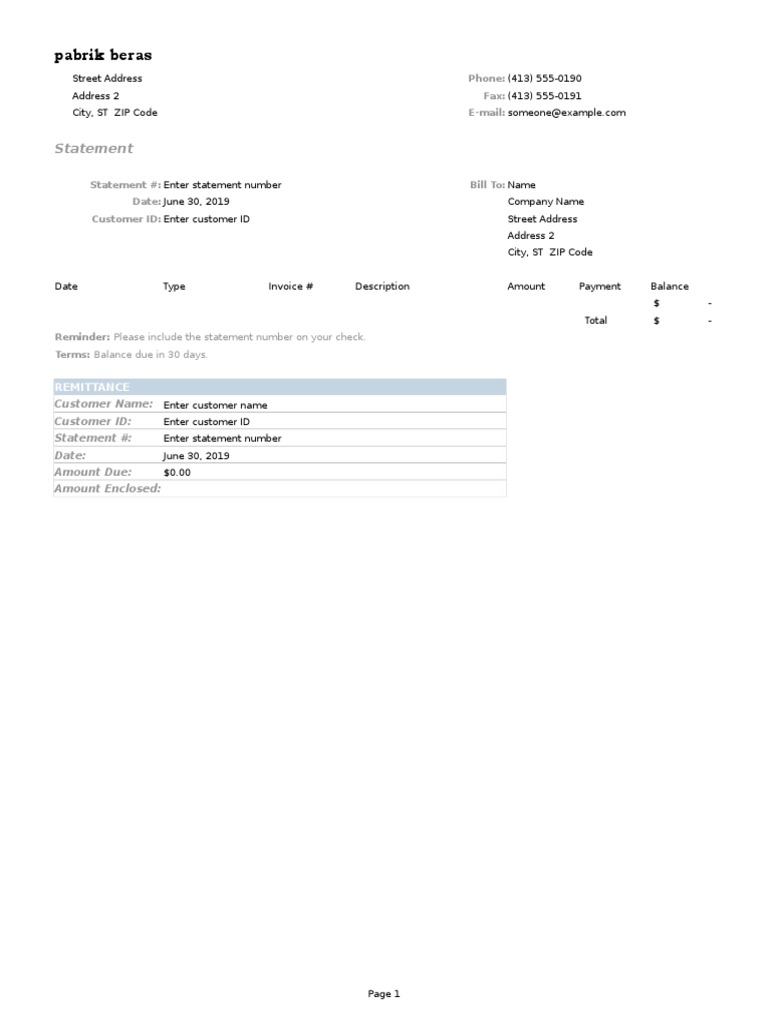 Billing Statement 1 | PDF