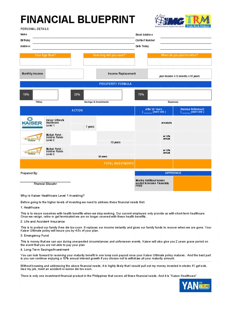 Copy-Financial Blueprint - Income Replacement - Blank With Logo 2 | PDF ...