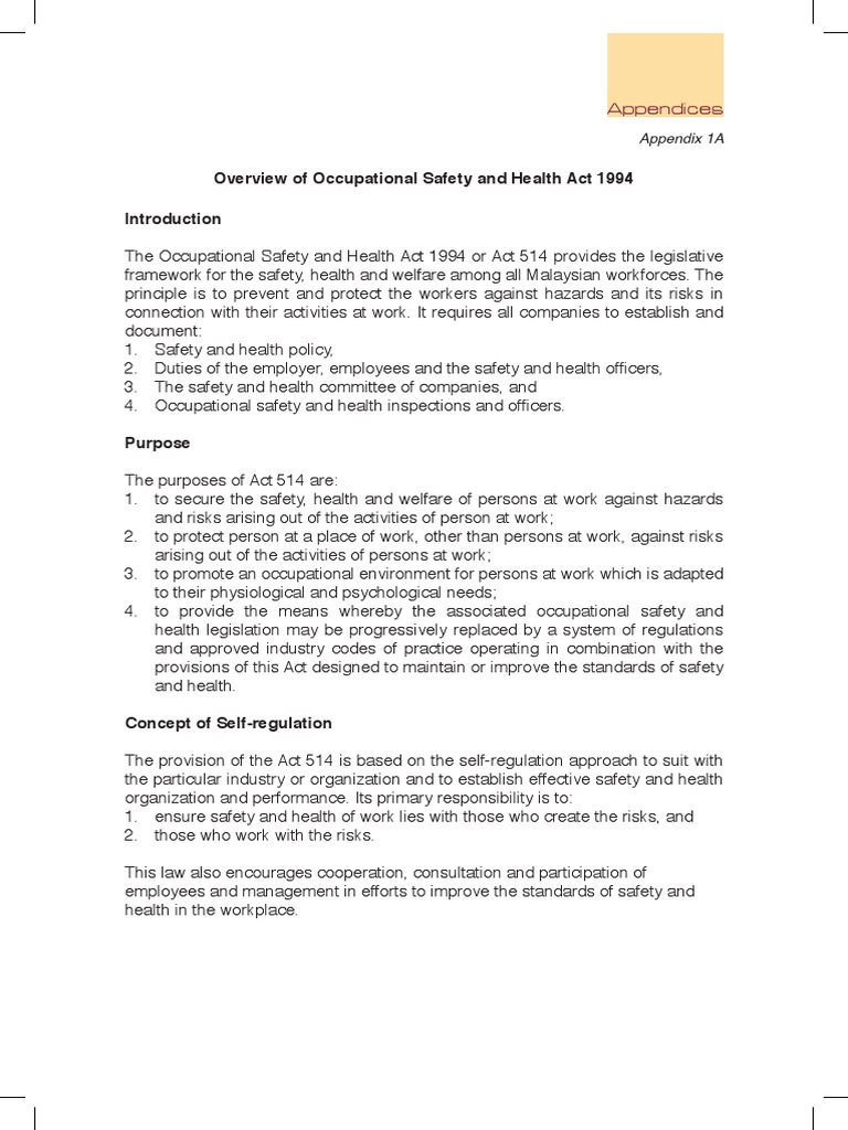 OSHA Summary 1994 From UTM | PDF | Occupational Safety And Health ...