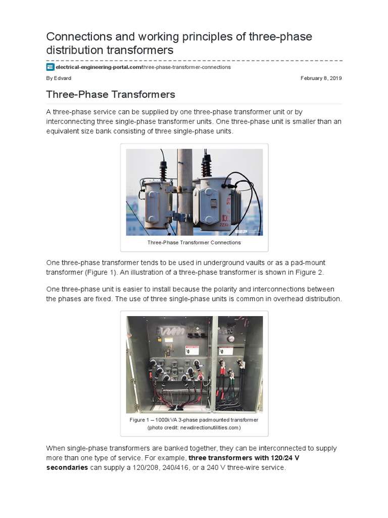 Connections and Working Principles of Three-Phase Distribution ...