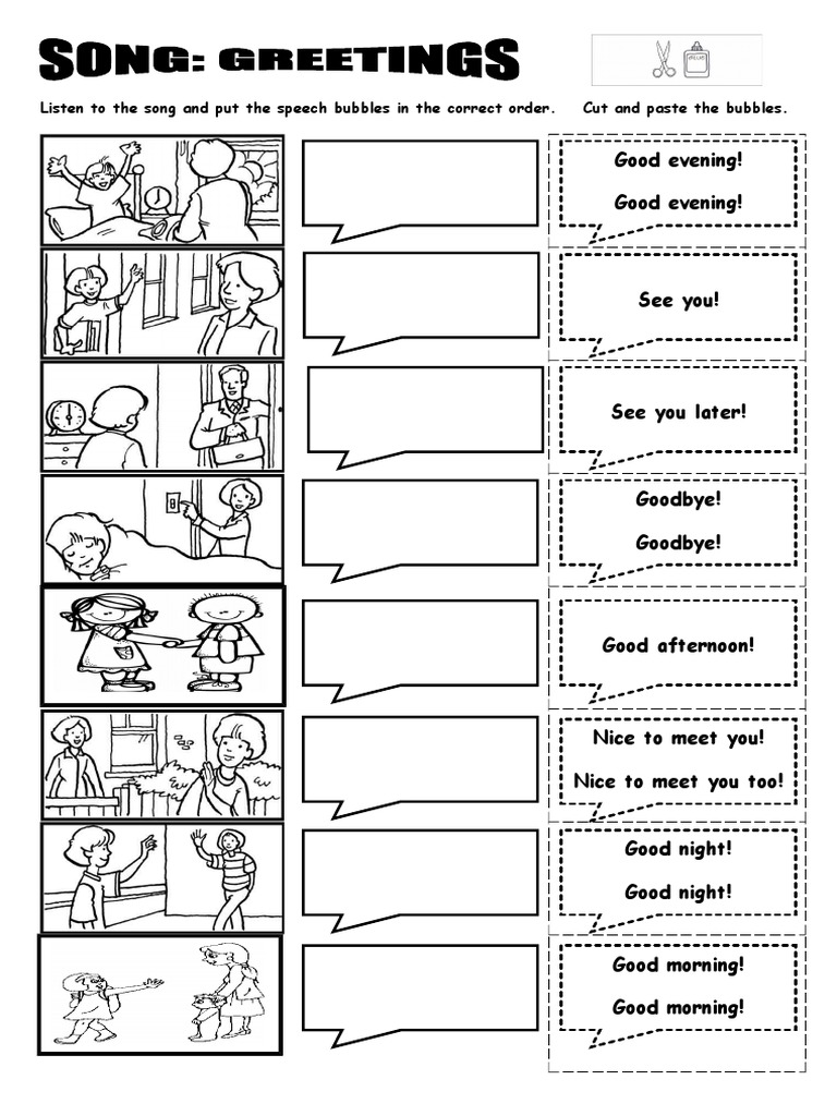 Evening Greetings Activity | PDF