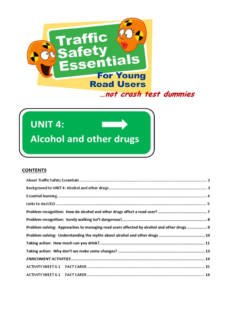 Unit 4: Alcohol and Other Drugs: Not Crash Test Dummies | PDF ...