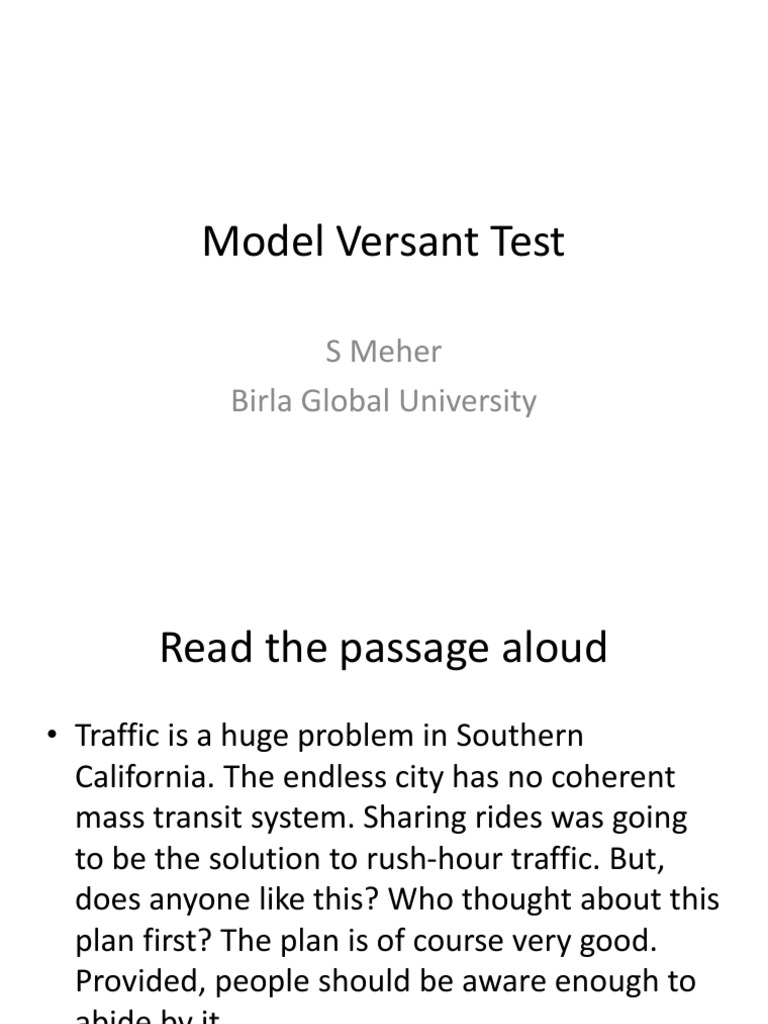 Versant Test | PDF