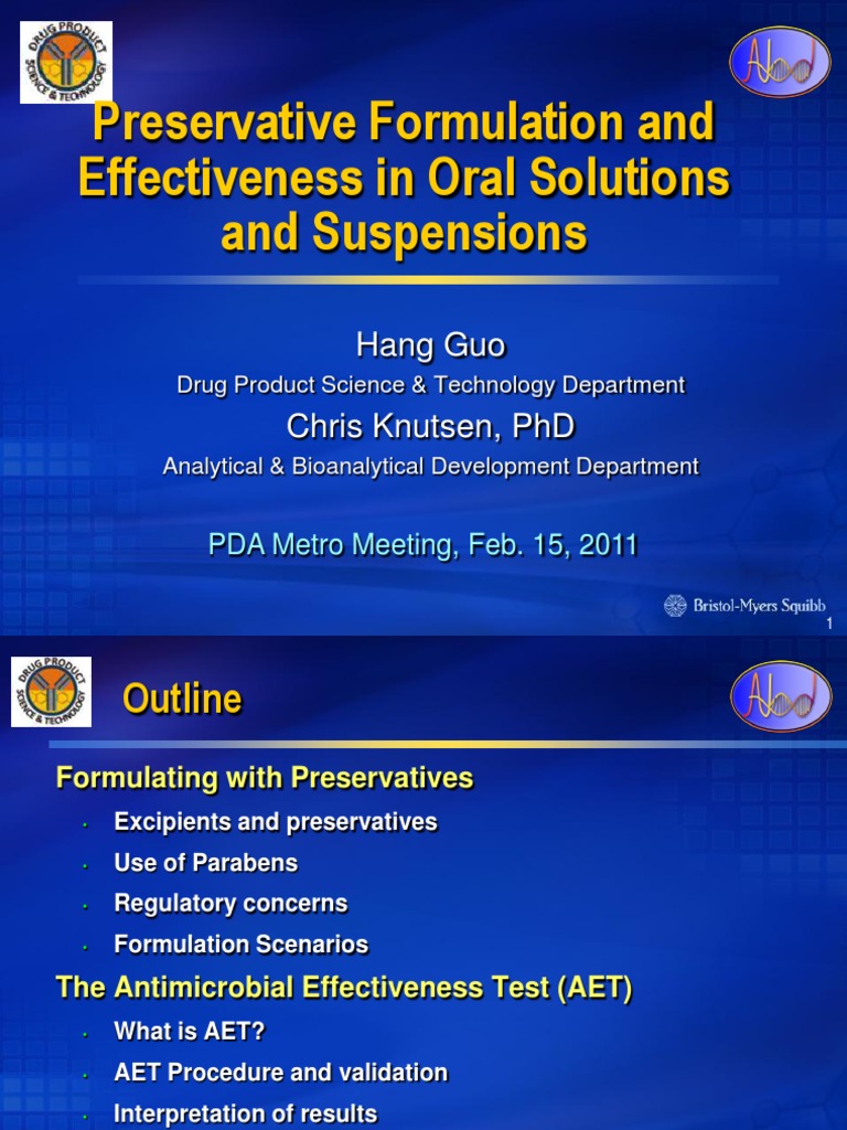 Preservative Formulation and Effectiveness in Oral Solutions and ...