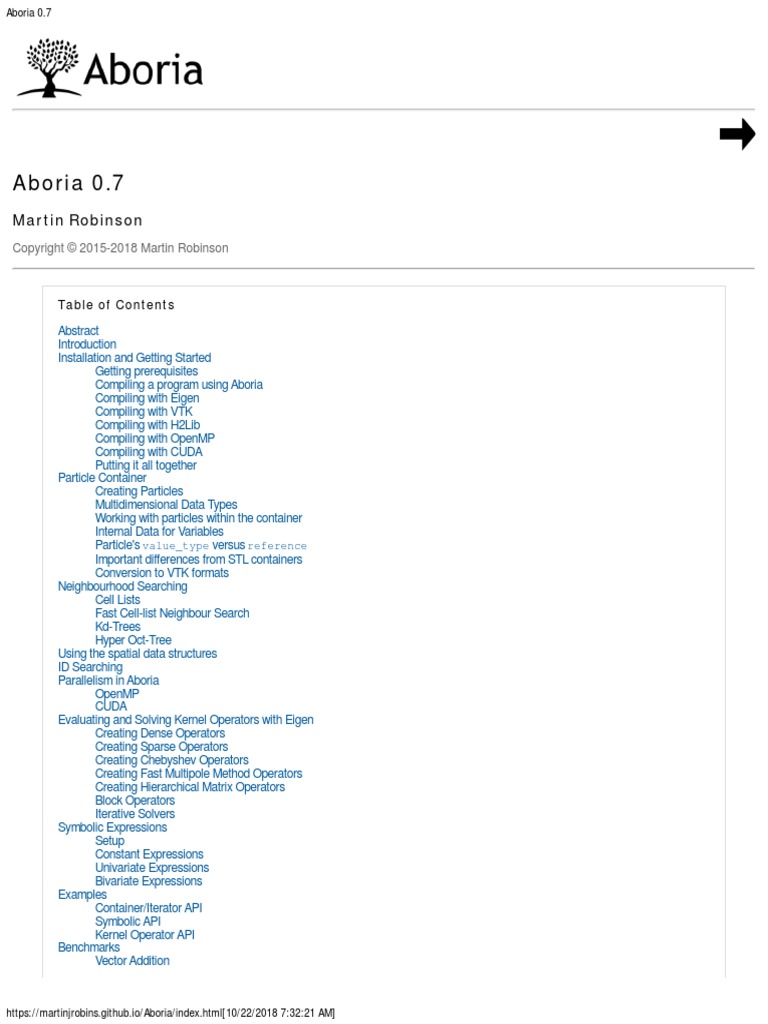 Aboria 0.7 PDF | PDF | Array Data Structure | Linear Map