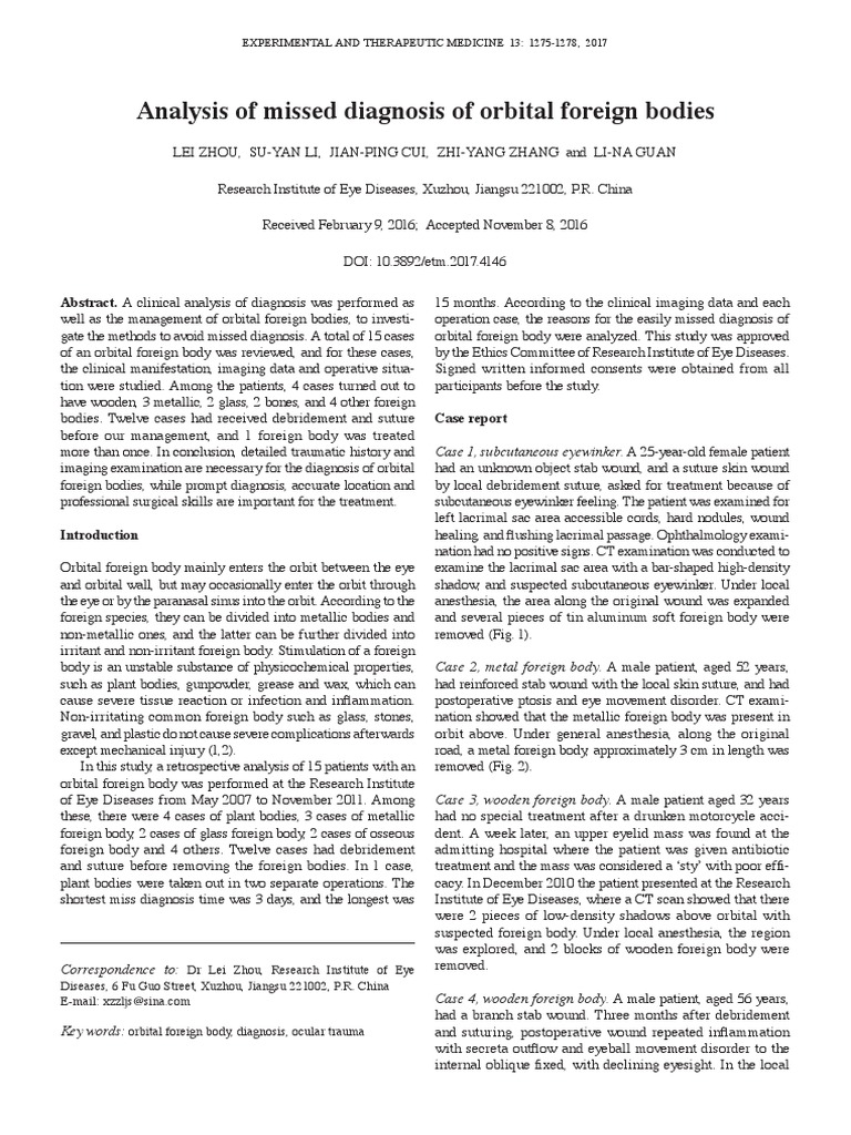 Corpus Alienum Pada Kornea | PDF | Ct Scan | Wound