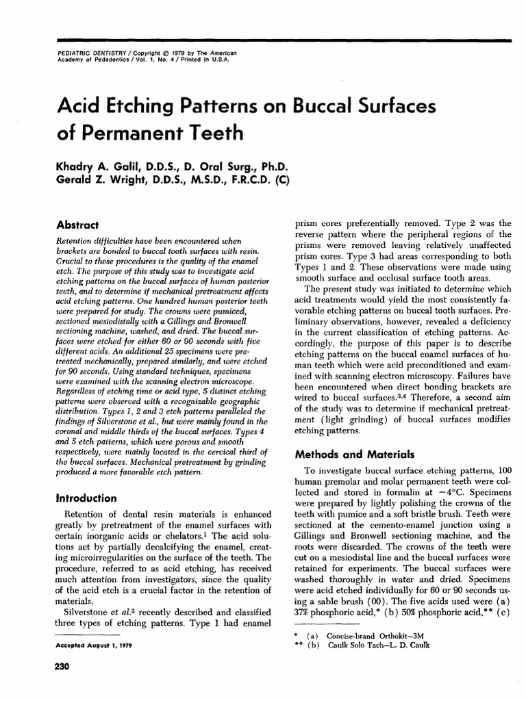 Etching Patterns Article PDF | PDF | Tooth Enamel | Etching