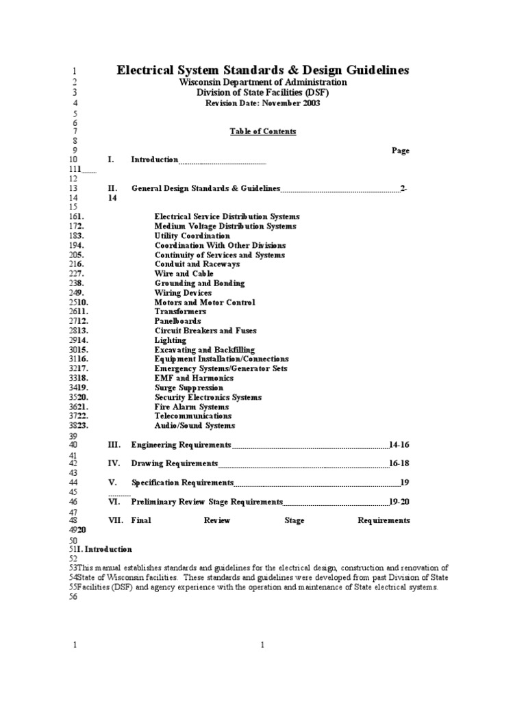 Electrical System Standards & Design Guidelines | PDF | Lighting ...