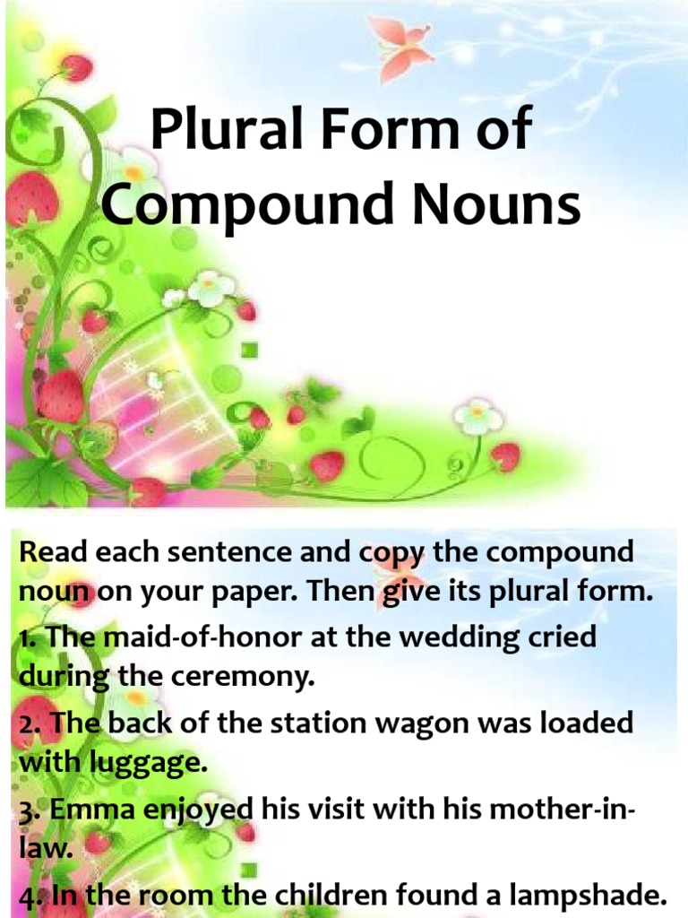Plural Forms of Compound Noun | PDF | Plural | Linguistic Morphology