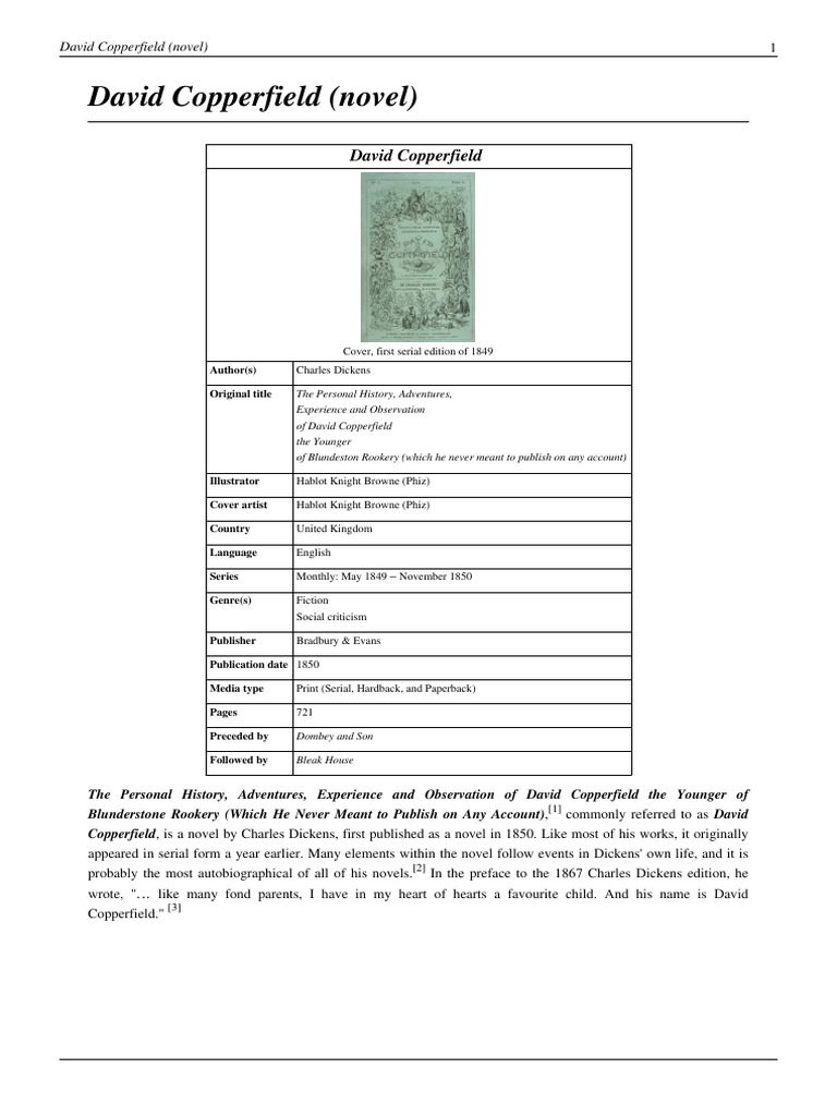 Charles Dickens-David Copperfield | PDF | David Copperfield