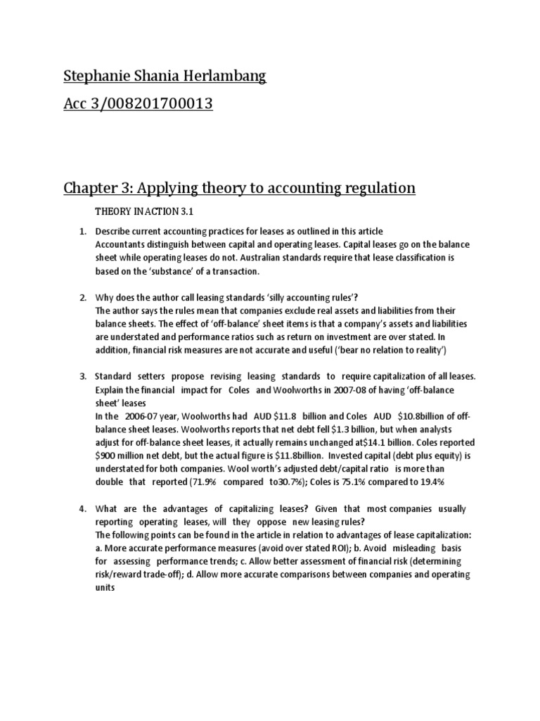 Accounting Regulation and Lease Standards | PDF | Financial Accounting ...