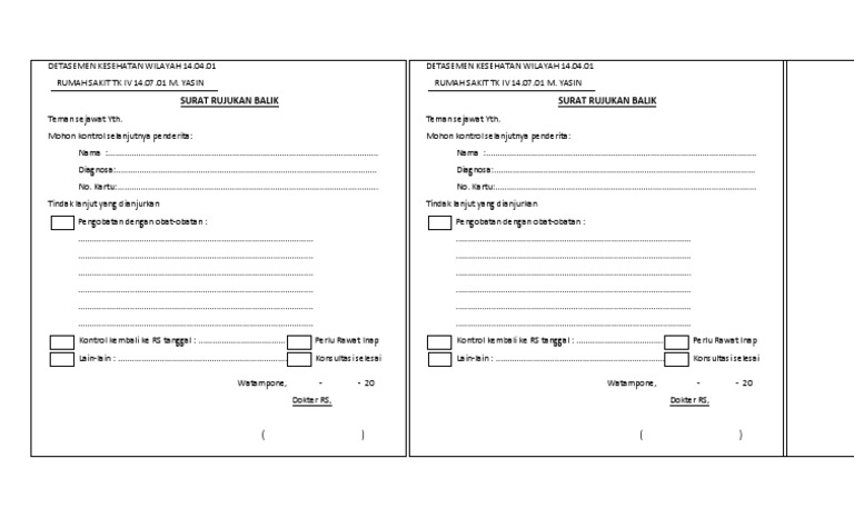 Surat Rujukan Balik | PDF