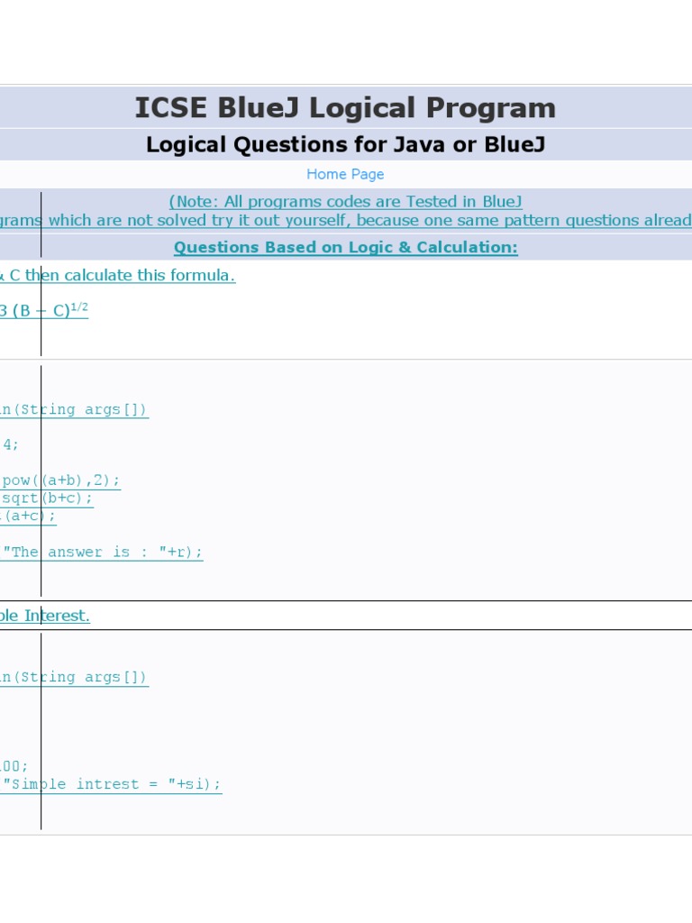 Icse Bluej Logical Program Pdf Letter Case Taxes