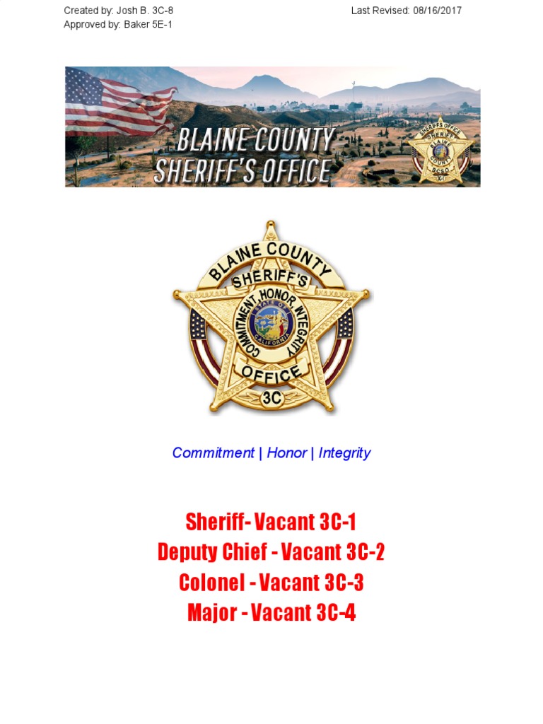 BCSO Ranks and Structure | PDF | Sheriffs In The United States ...