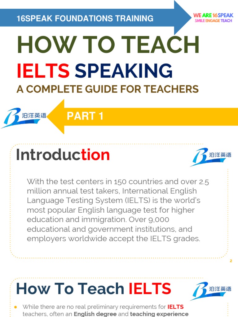 Part 1 - How To Teach IELTS Speaking | PDF | International English ...