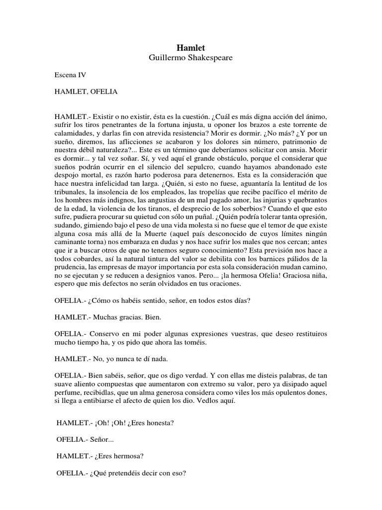 Fragmento Hamlet (Shakespeare) | PDF | Aldea