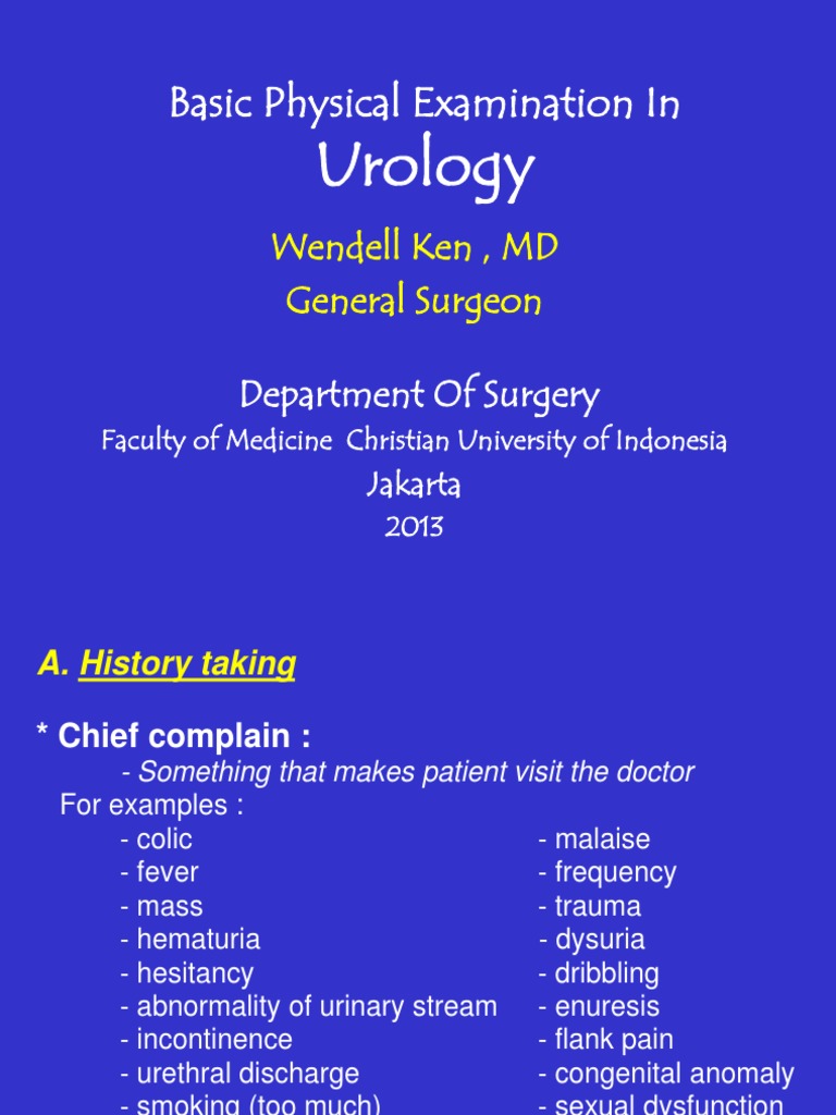 Basic Physical Examination In: Urology | PDF | Vagina | Prostate