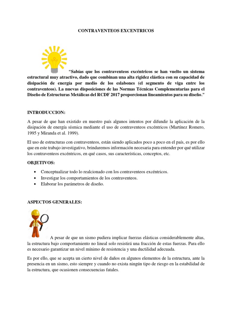 Los contraventeos excéntricos: un sistema estructural para disipar ...