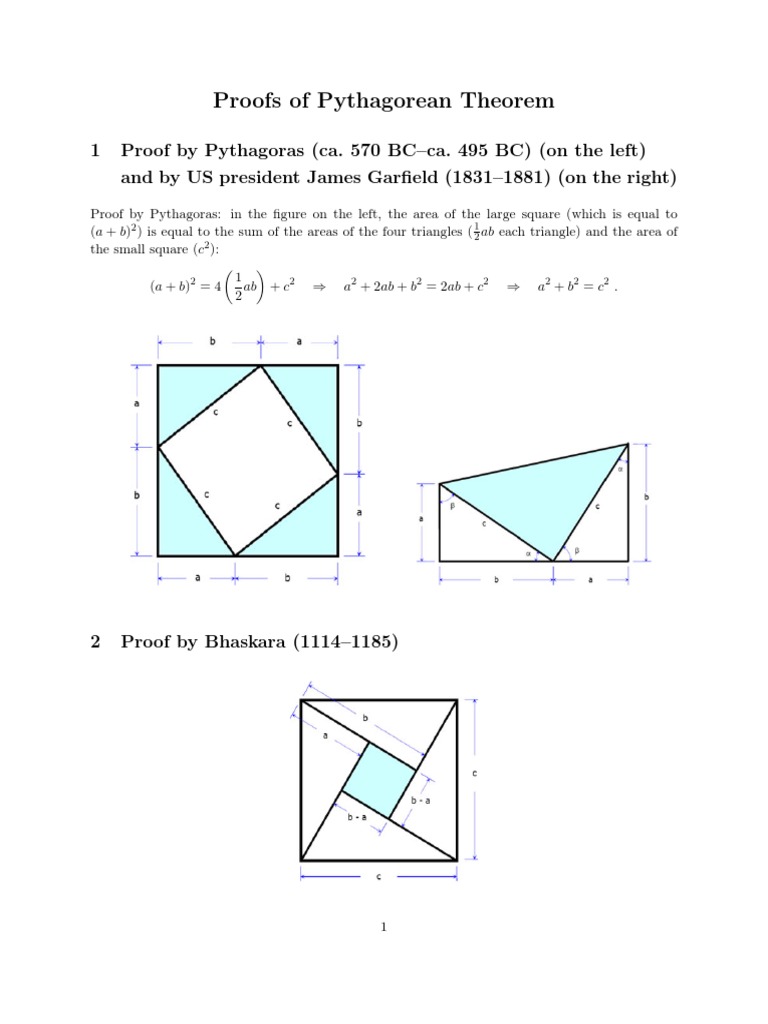 Proofs of Pythagorean Theorem | PDF | Elementary Geometry | Logical ...